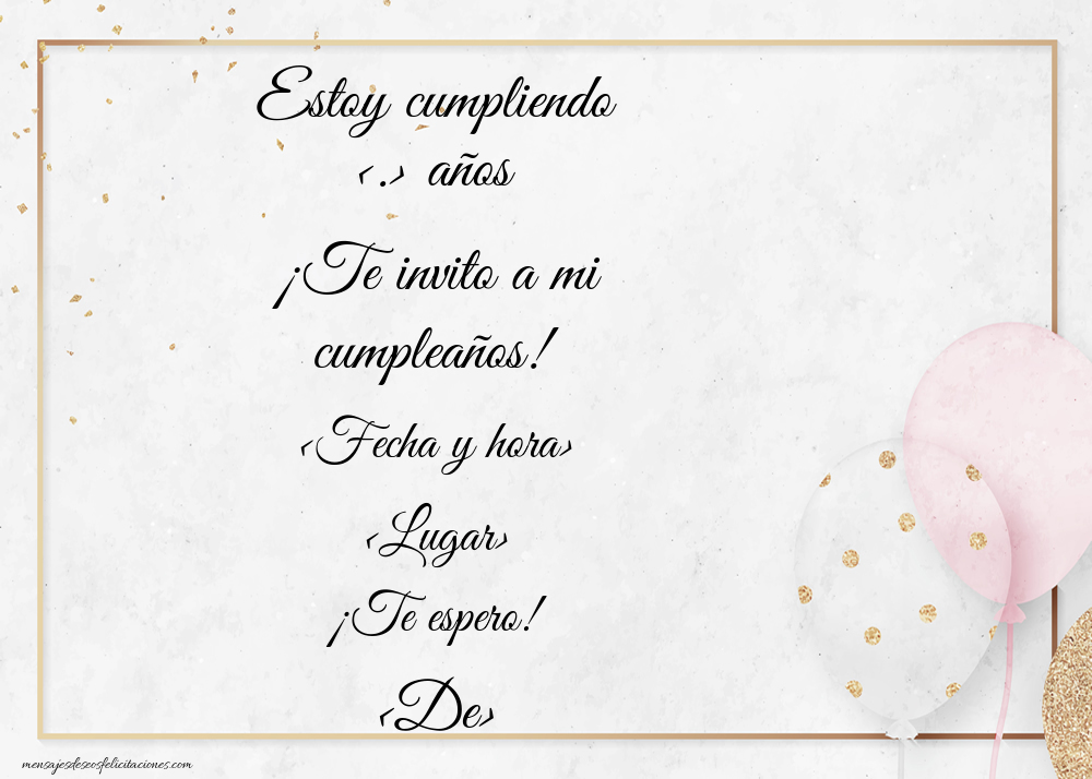 Invitación personalizada con la edad | Personalizar invitaciones de ...