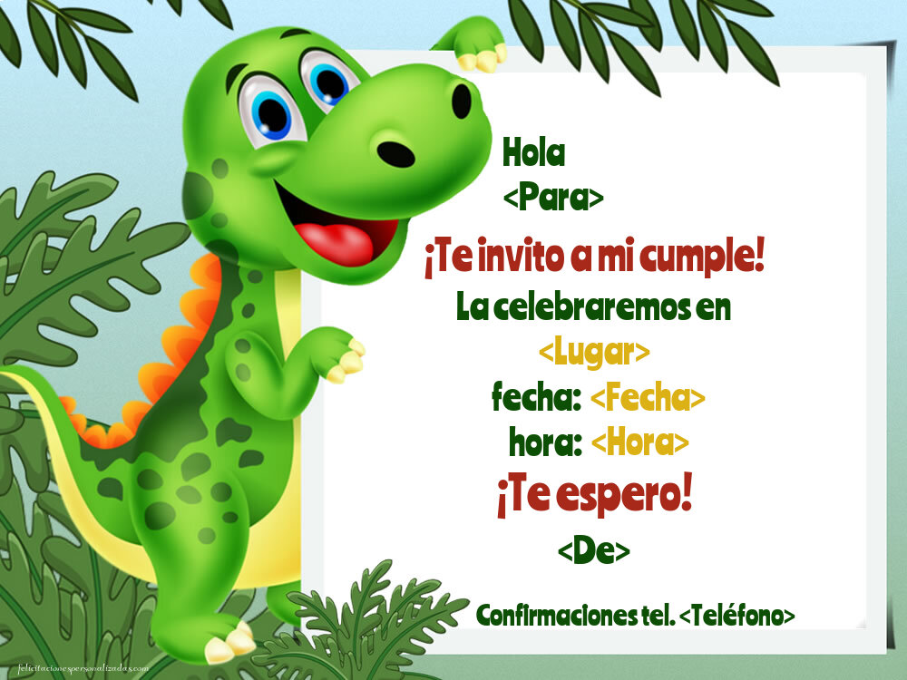 Invitación temática de dinosaurios | Personalizar invitaciones de ...