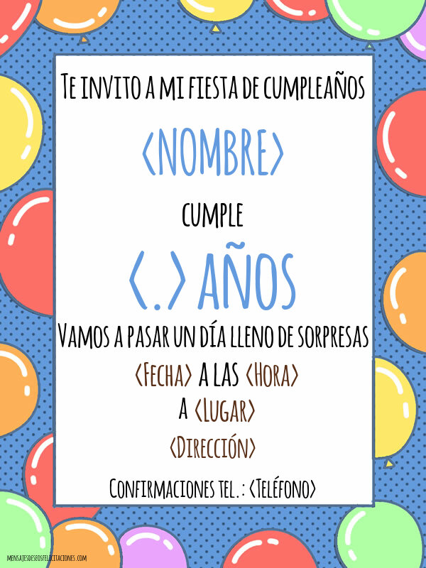 Crea invitaciones personalizadas: Globos