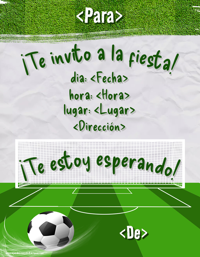 Invitaciones Personalizadas Con Temática De Fútbol Invitación