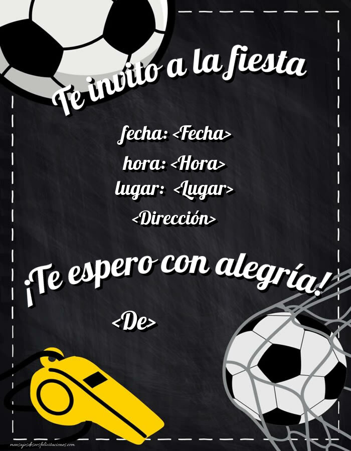 Invitaciones De Fútbol En Blanco