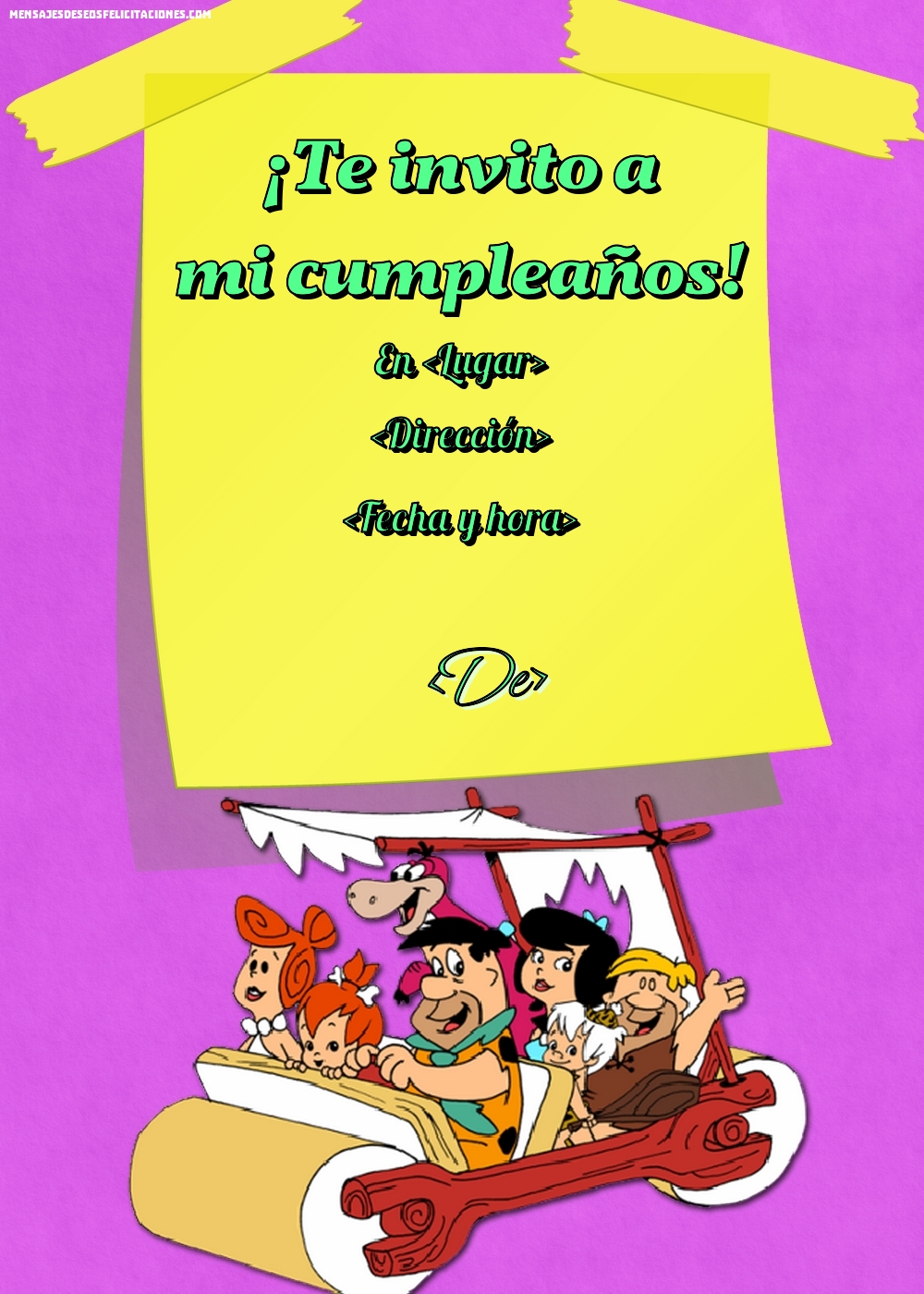 Crea invitaciones personalizadas: Personajes de dibujos animados