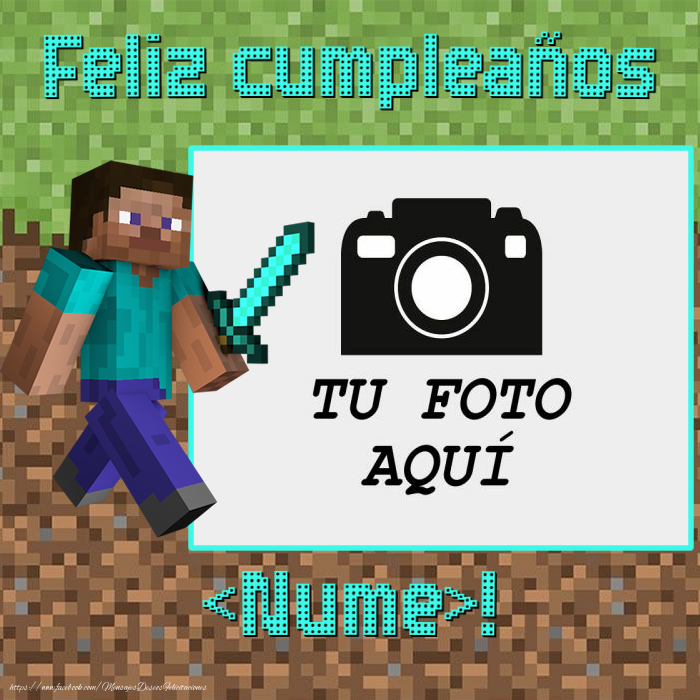 Marco de fotos de cumpleaños con Minecraft | Crea felicitaciones ...