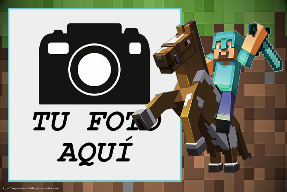 Minecraft marco de fotos para los niños - Steve en un caballo | Crea ...