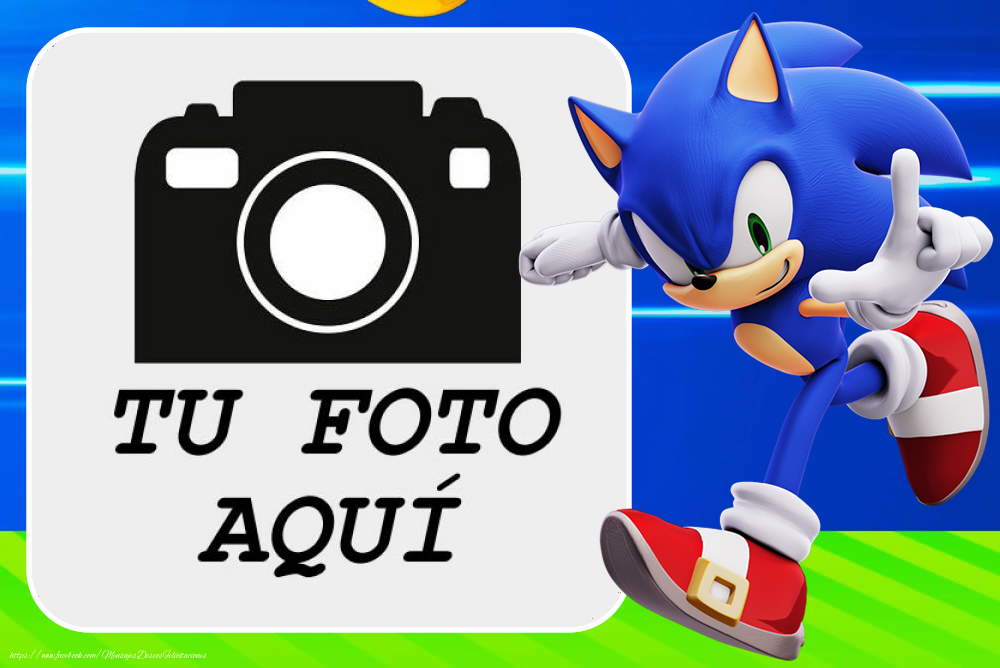 Marco de fotos con Sonic el erizo para niños | Crea felicitaciones ...
