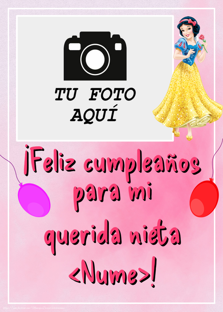 Marco de fotos con Blancanieves para niñas: ¡Feliz cumpleaños a mi ...